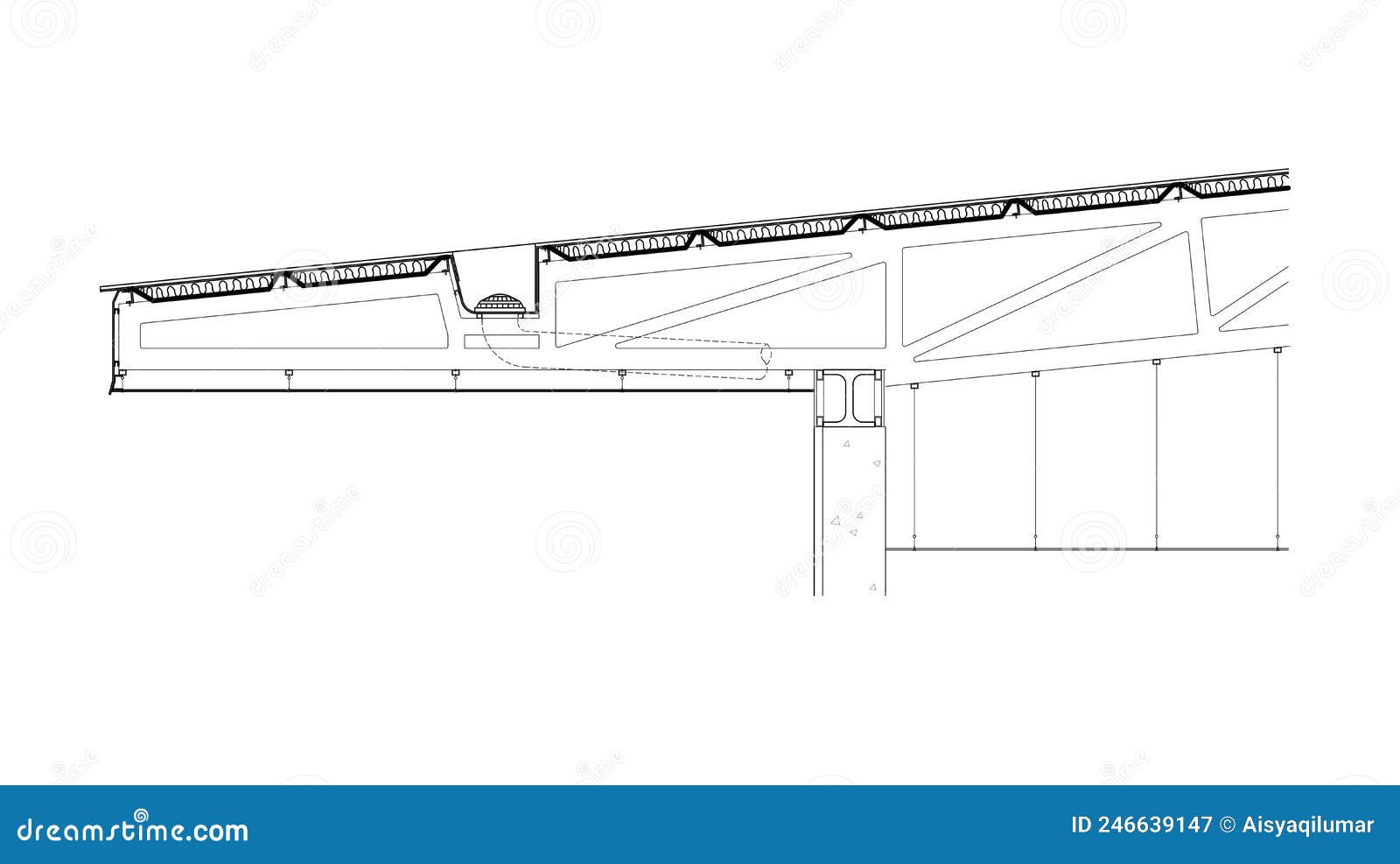 Architectural CAD Drawing In 2D Showing The Typical Detail Section Of ...