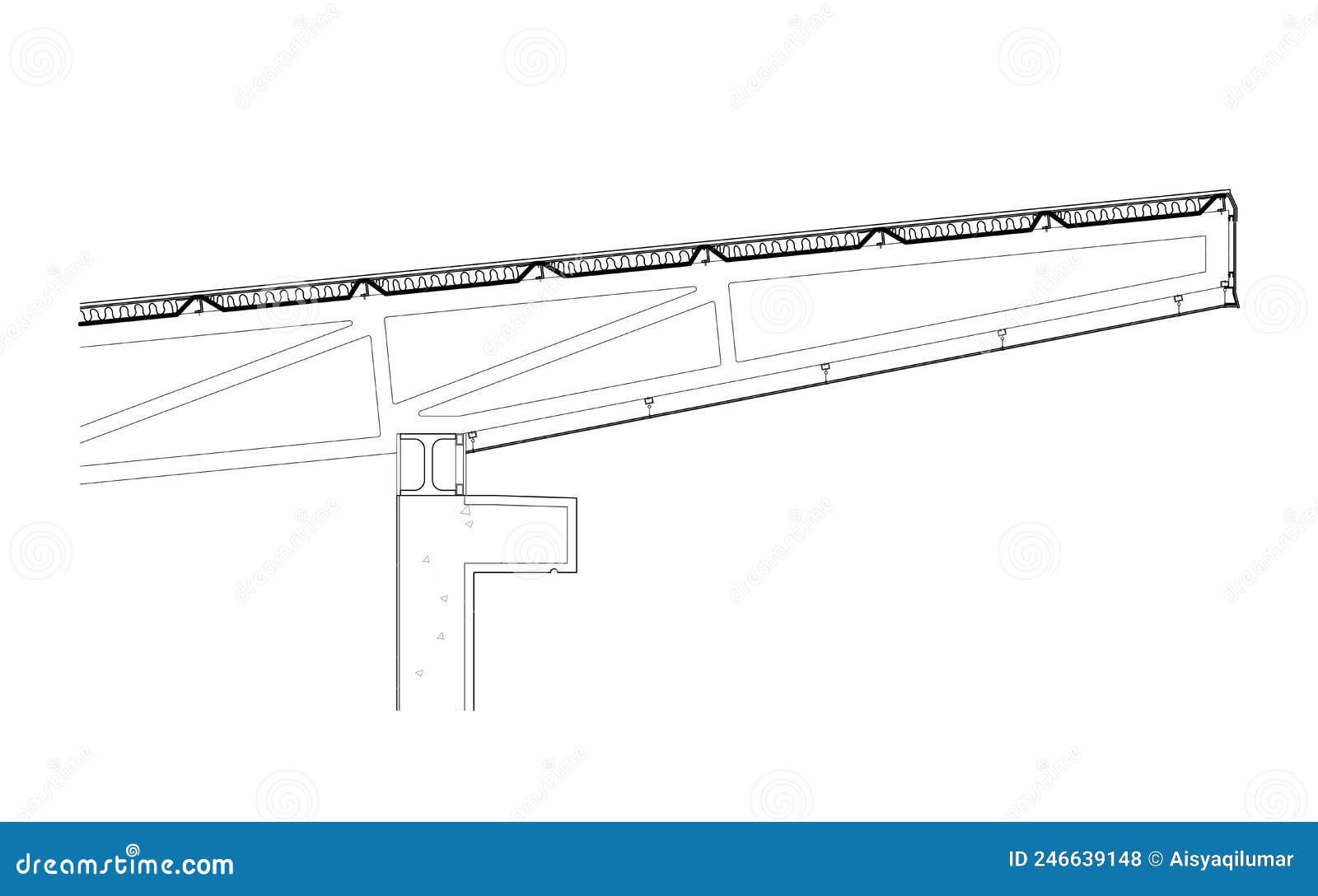 Architectural CAD Drawing in 2D Showing the Typical Detail Section of ...