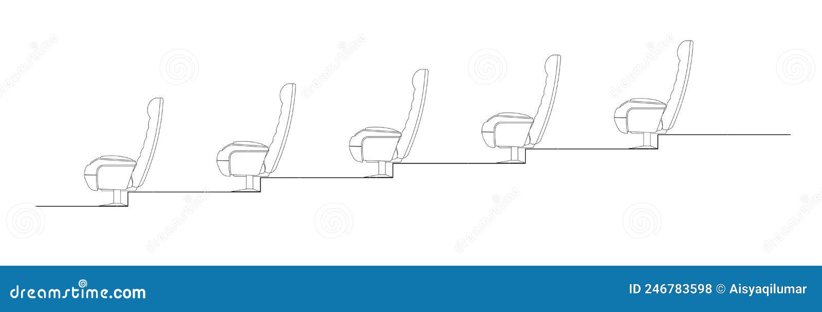 Side Elevation of an Auditorium or Cinema Seats Installed on the ...
