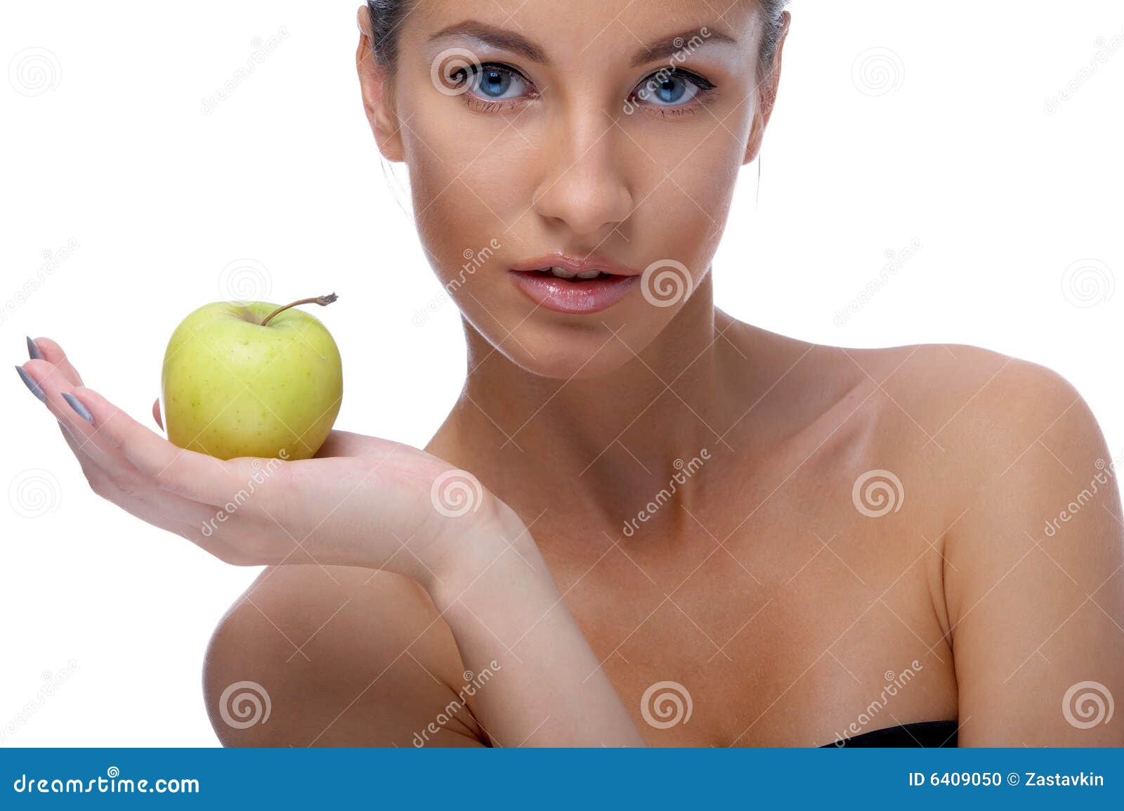 Model with apple stock photo. Image of caucasian, people - 6409050