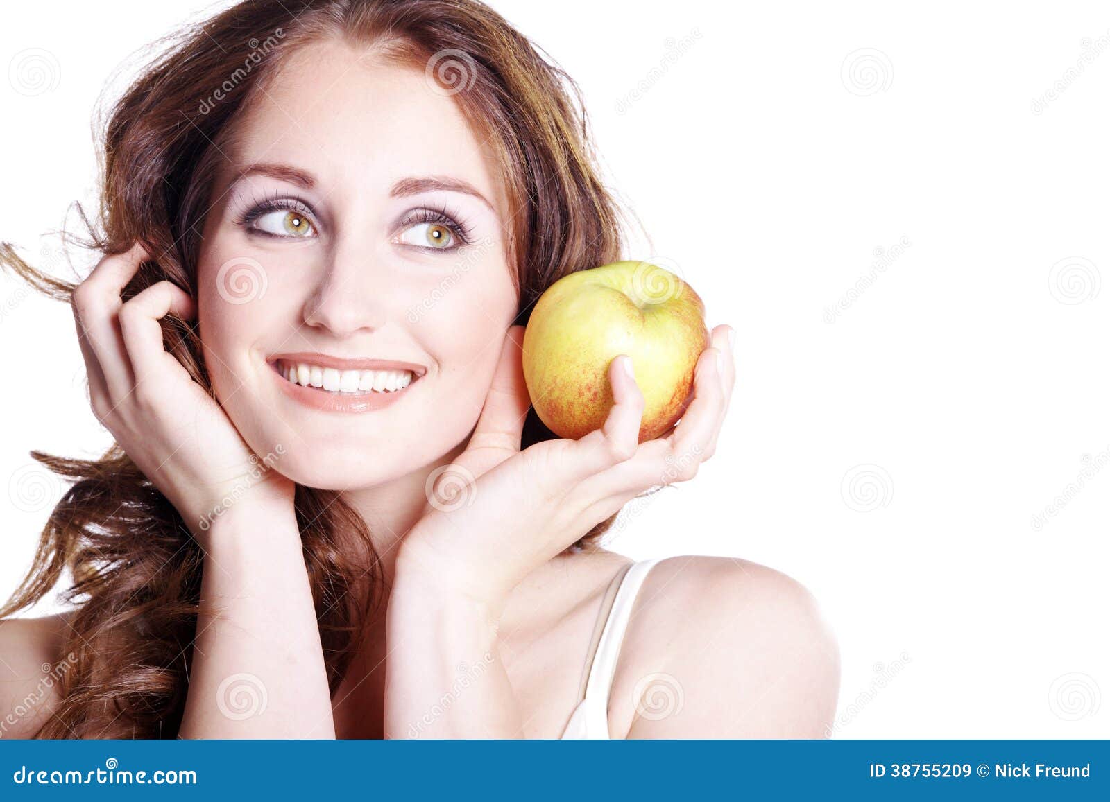 Model with apple stock image. Image of healthy, girl - 38755209
