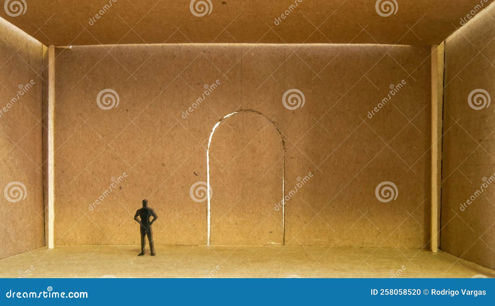 Model of Architecture with Human Scale and Light Entering from Behind ...