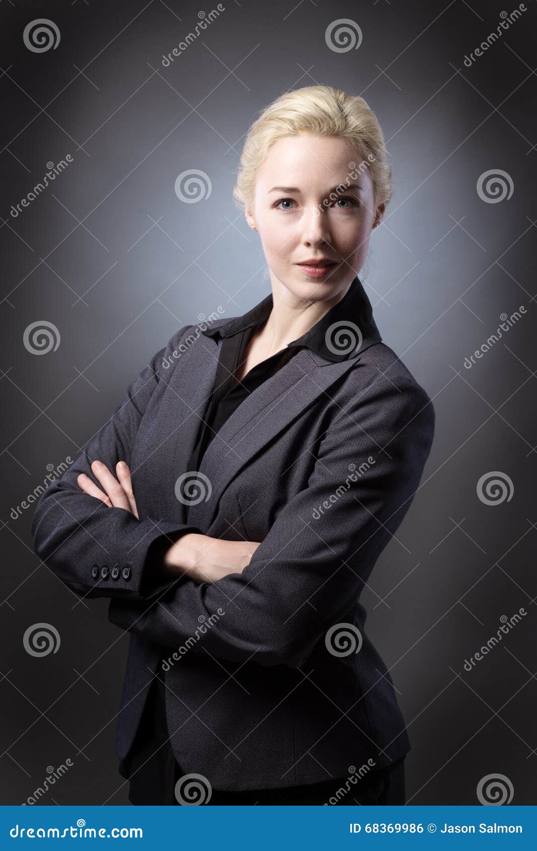 Model with arms folded stock photo. Image of elegant - 68369986