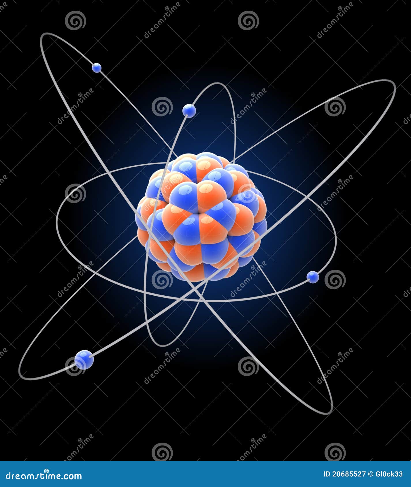 Model of atom stock illustration. Illustration of sphere - 20685527
