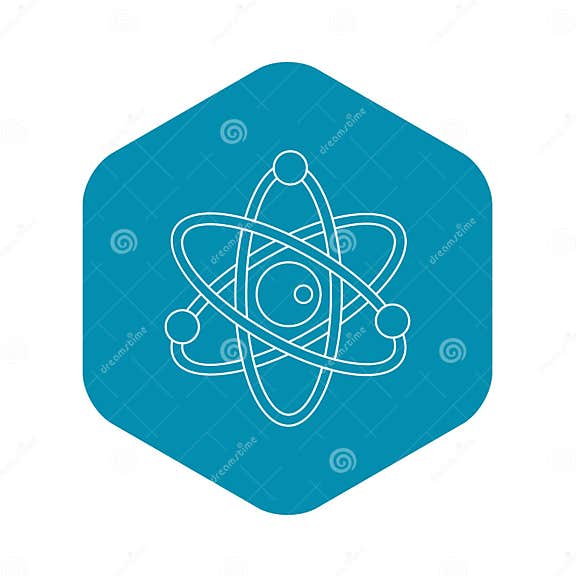 Model of Atom Icon, Outline Style Stock Vector - Illustration of ...