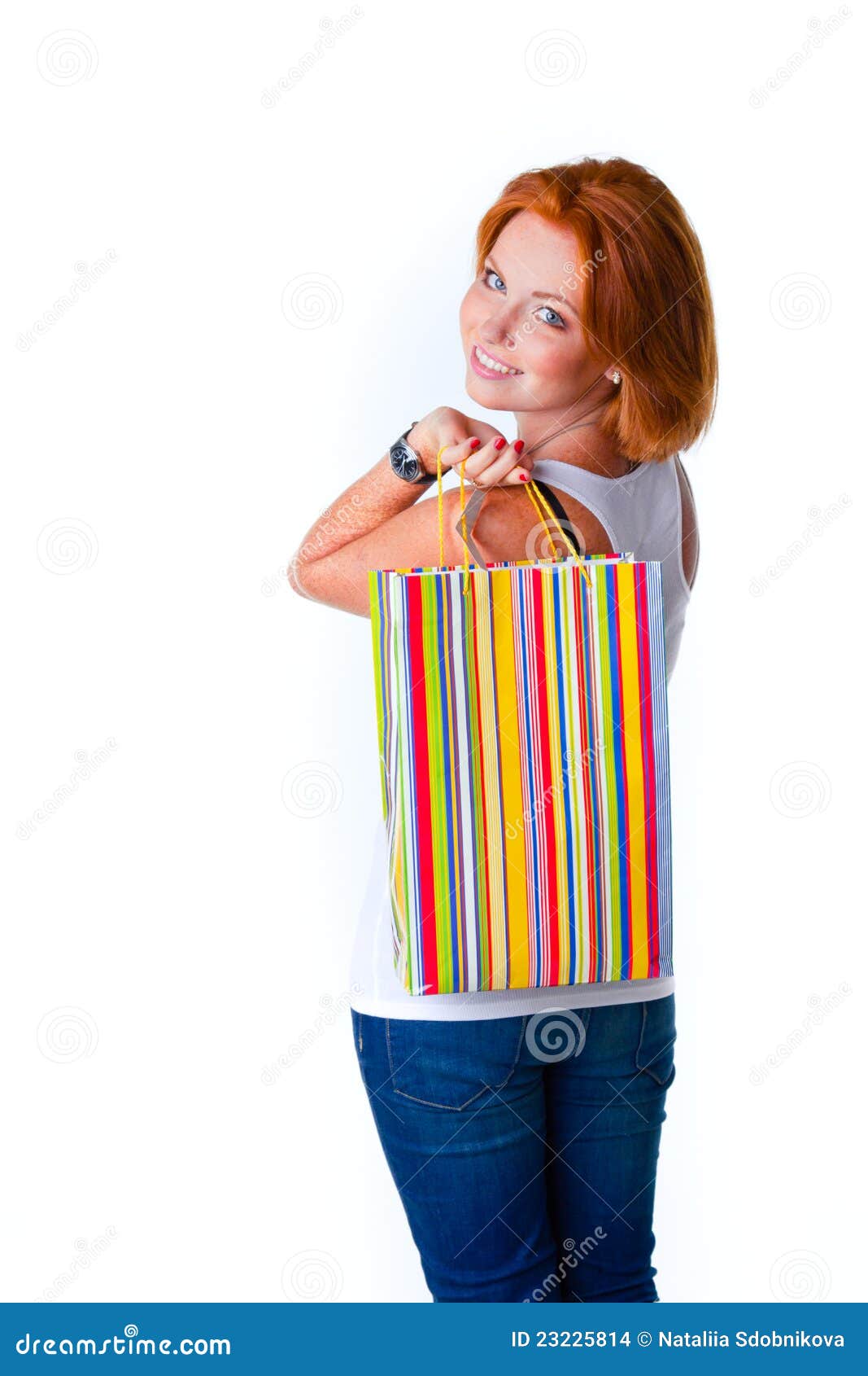 Model with bag stock photo. Image of happiness, lifestyle - 23225814