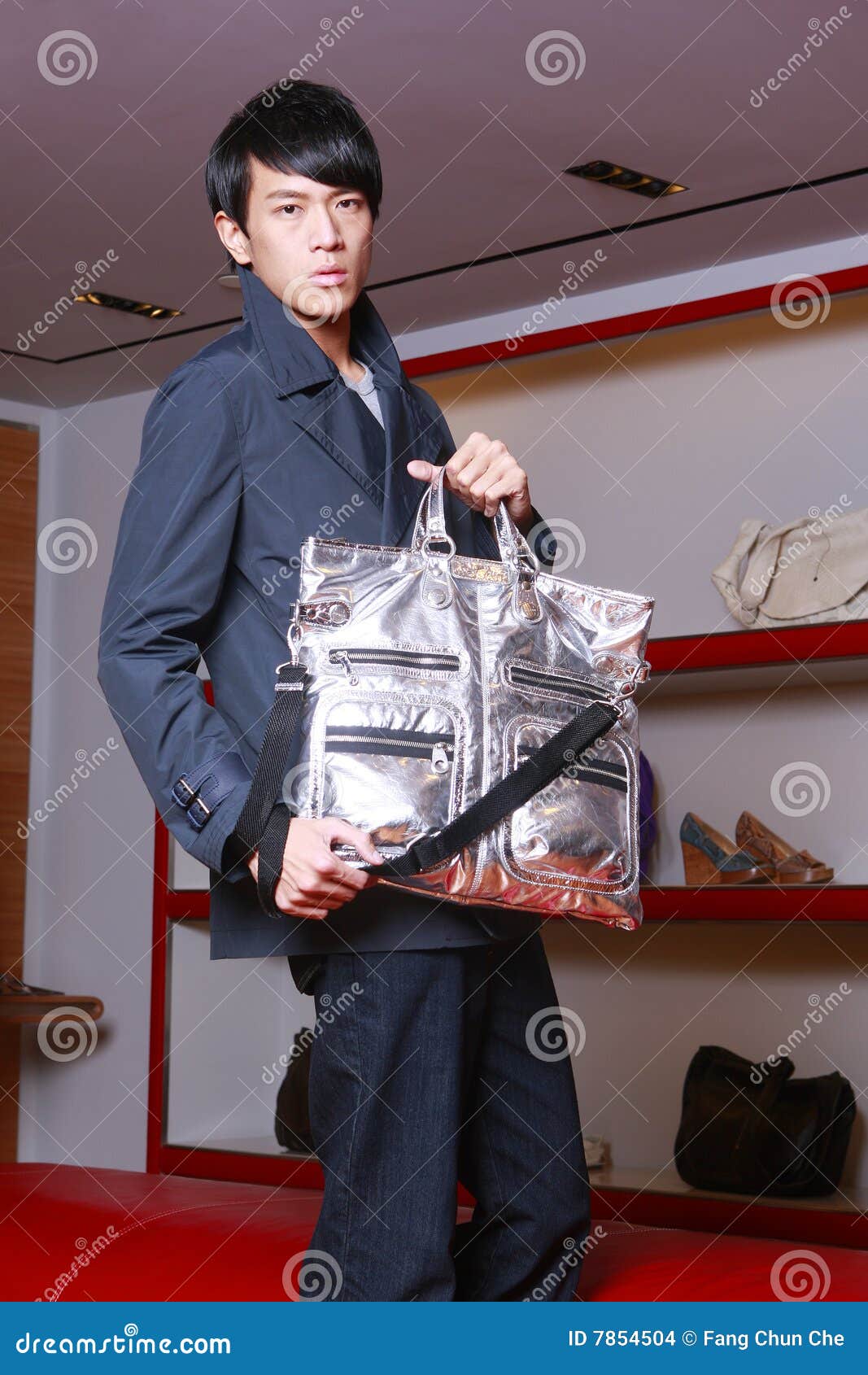Model with a bag editorial stock image. Image of gold - 7854504