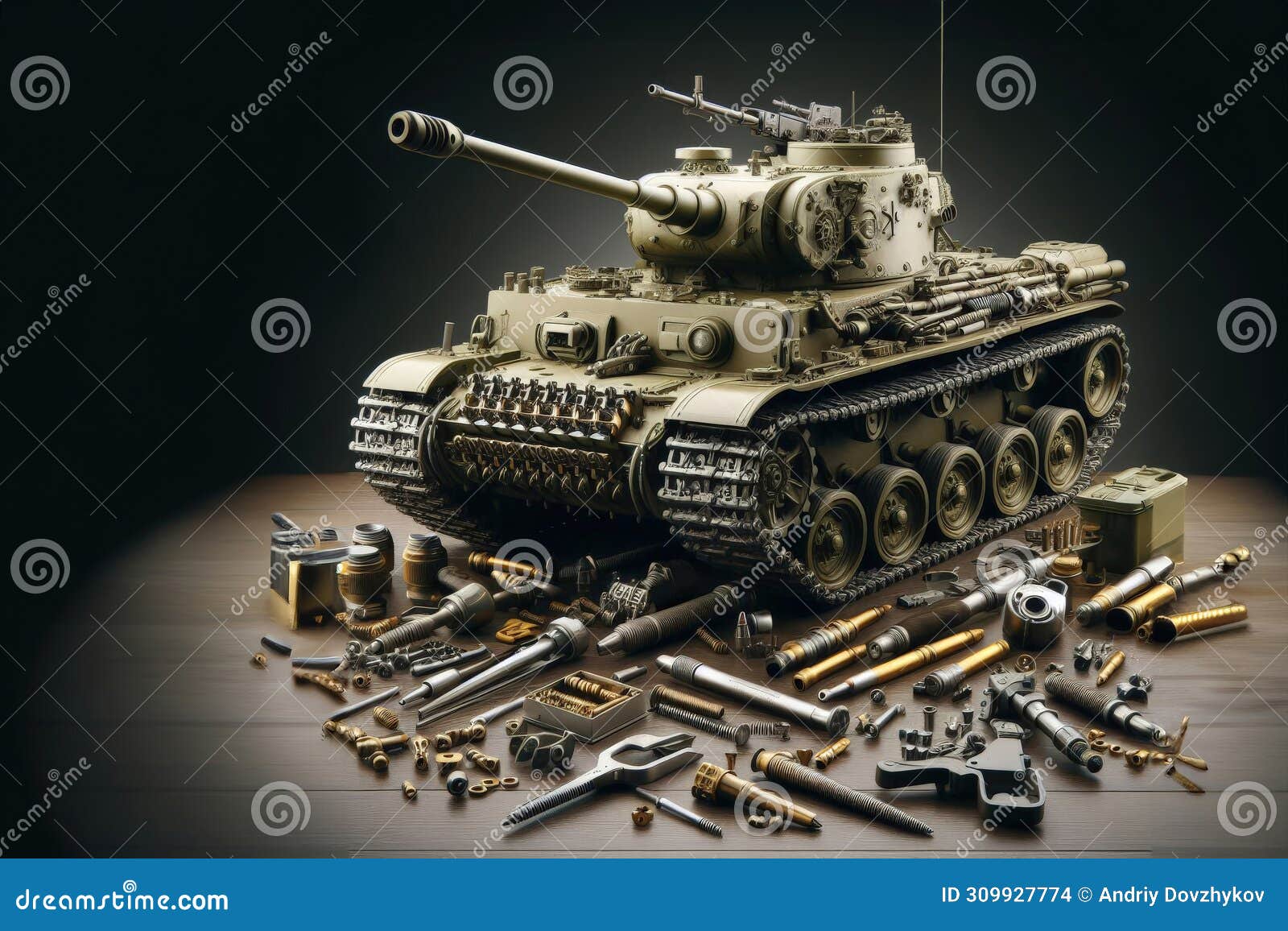 Model of a Battle Tank on Display in the Viewing Studio Stock ...