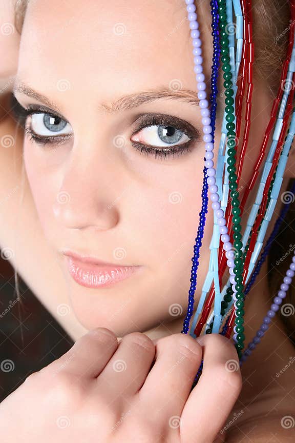 Model with beads stock photo. Image of person, makeup - 26692388