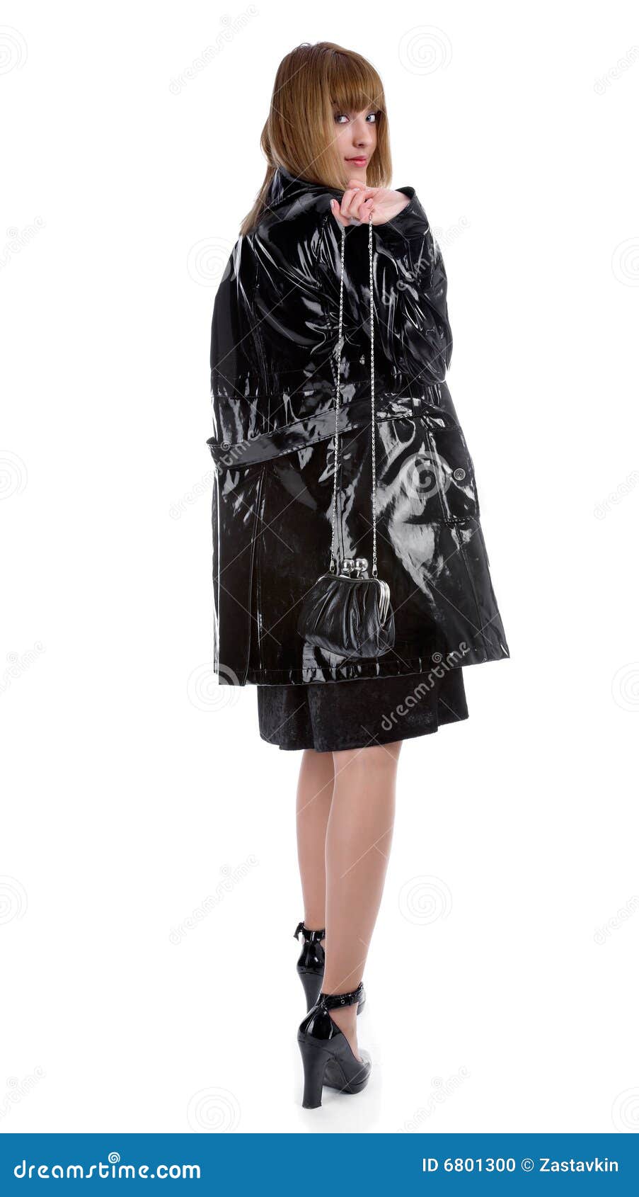 Model in black coat stock photo. Image of female, beautiful - 6801300