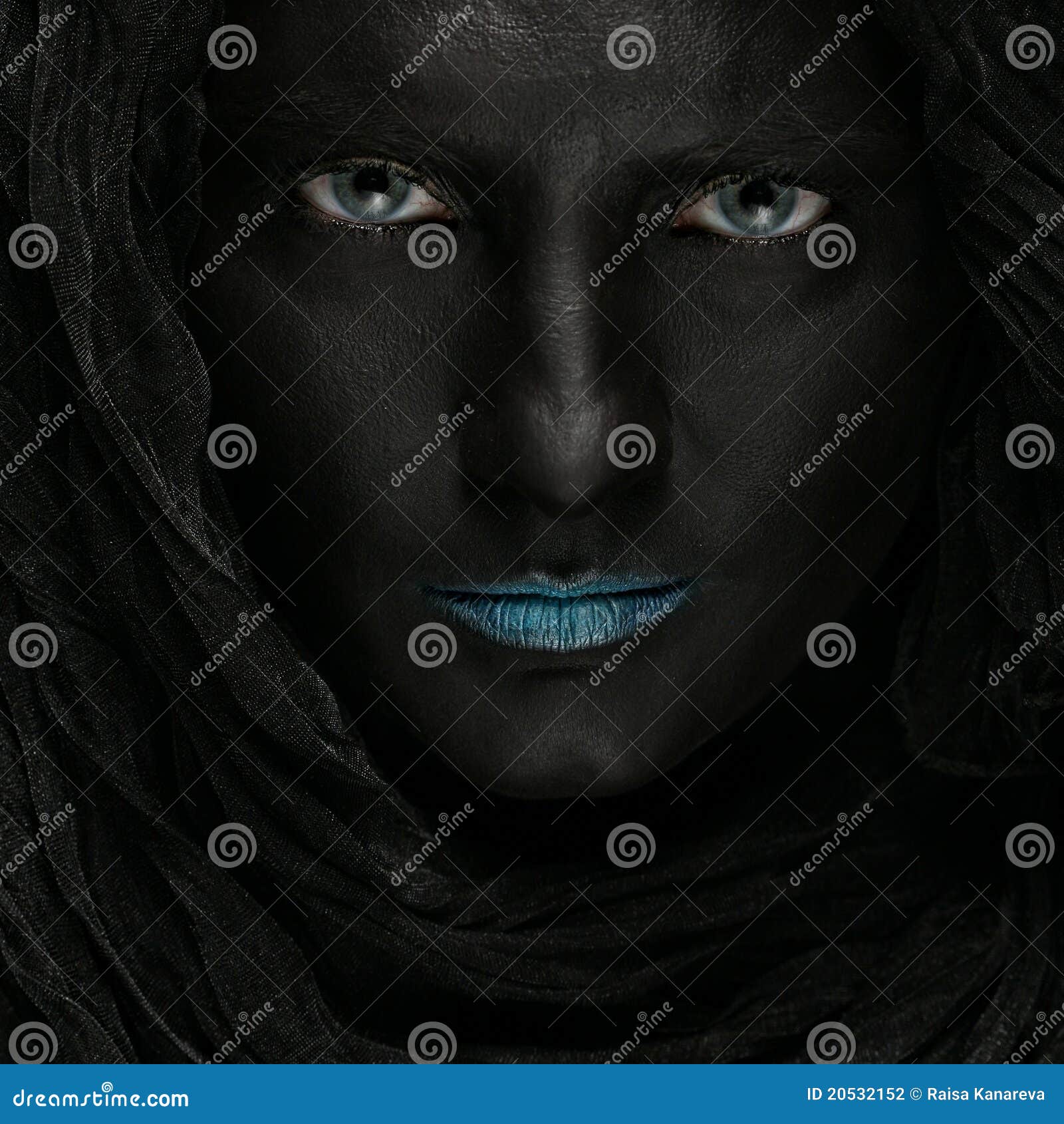 Model with black face. stock photo. Image of hair, beautiful - 20532152