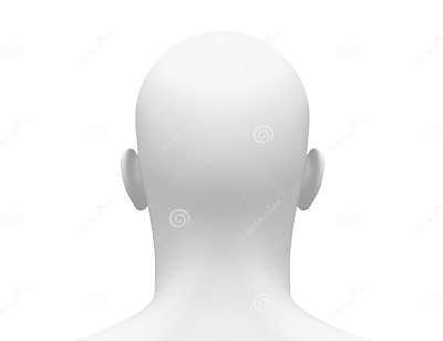 Blank White Male Head - Back View Stock Illustration - Illustration of ...