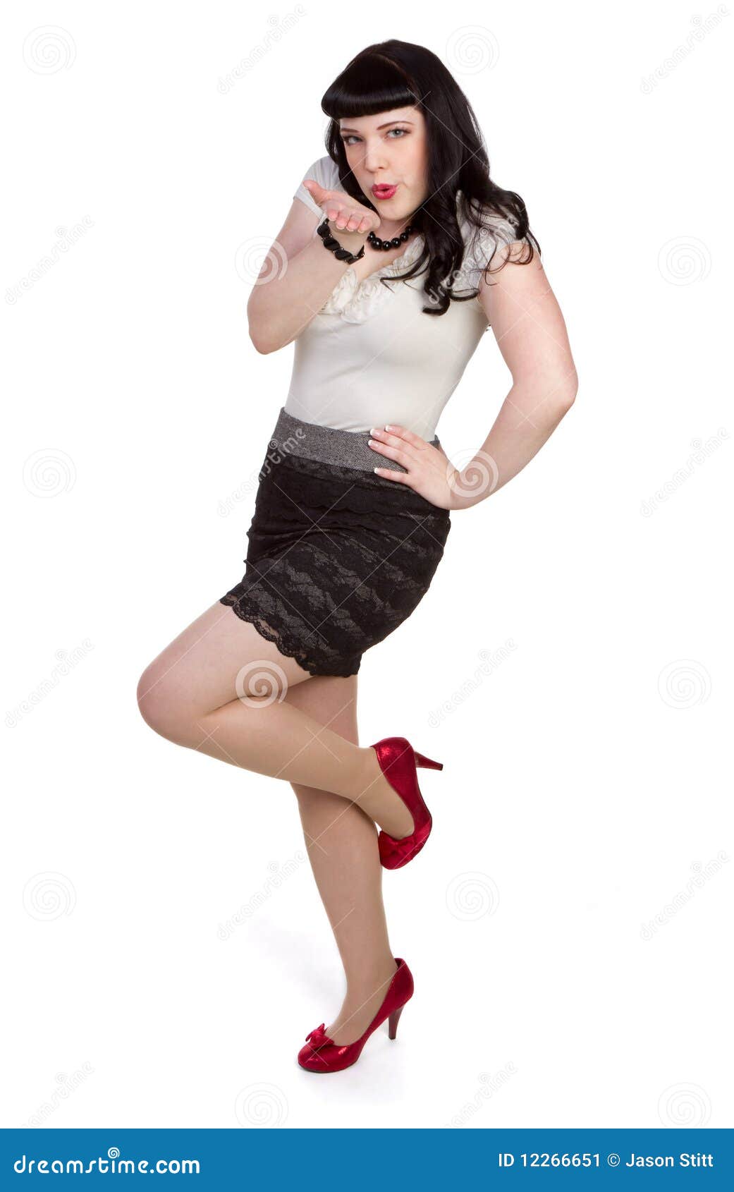 Model Blowing Kisses stock image. Image of person, hand - 12266651