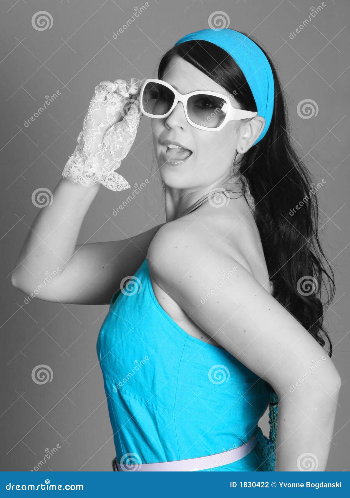 Model in blue dress stock photo. Image of woman, posh - 1830422