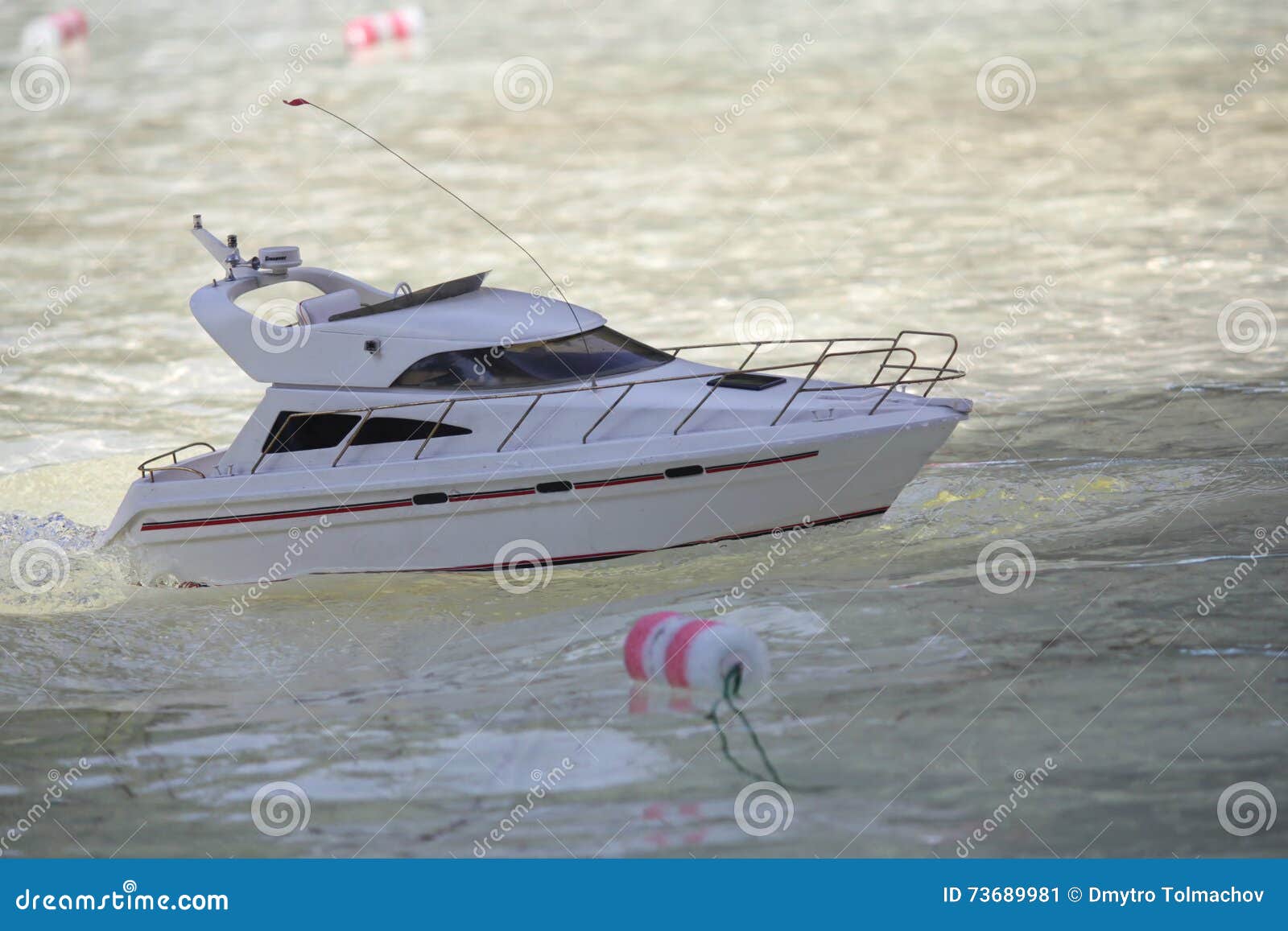 Model Boat Floats in the Pool Stock Image - Image of fast, adventure ...