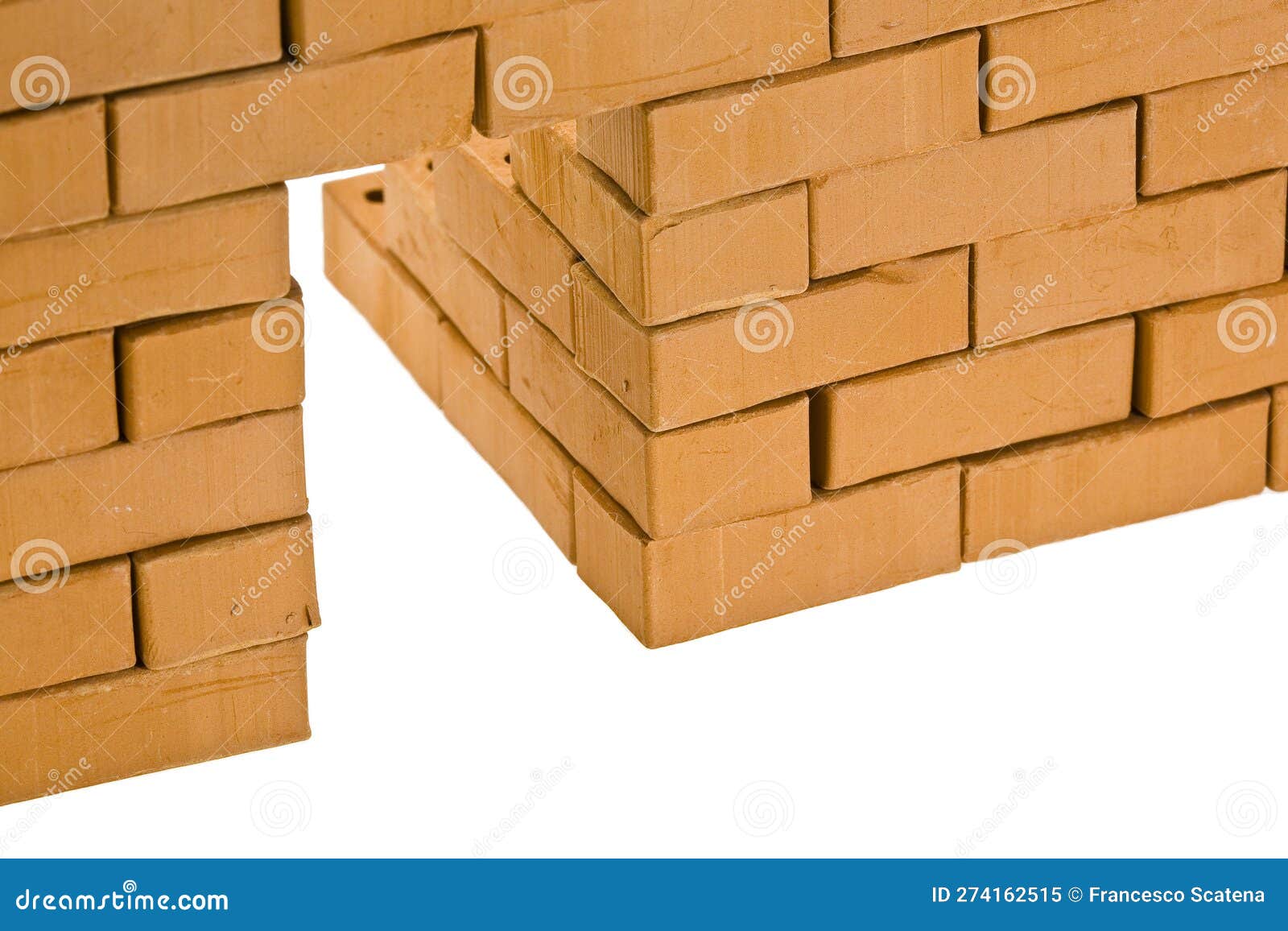 Model Brick Wall with Open Door - Building Construction and Cons Stock ...