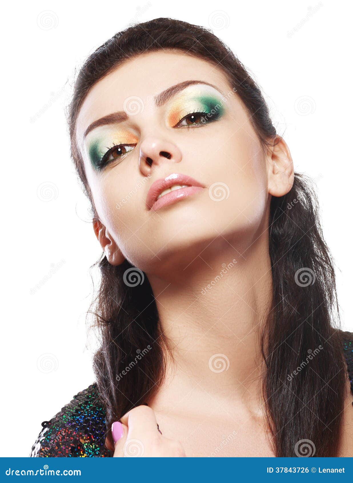 Model with bright make up stock photo. Image of background - 37843726