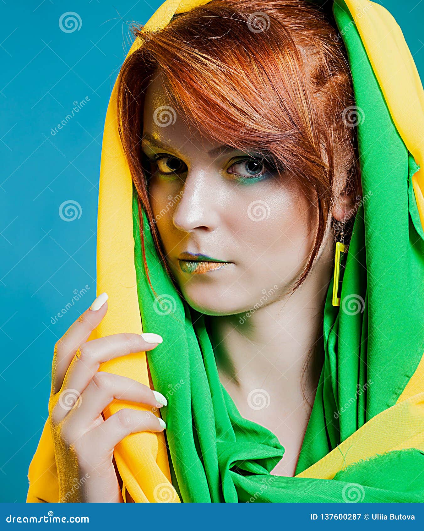 Model with a scarf stock image. Image of studioshoot - 137600287