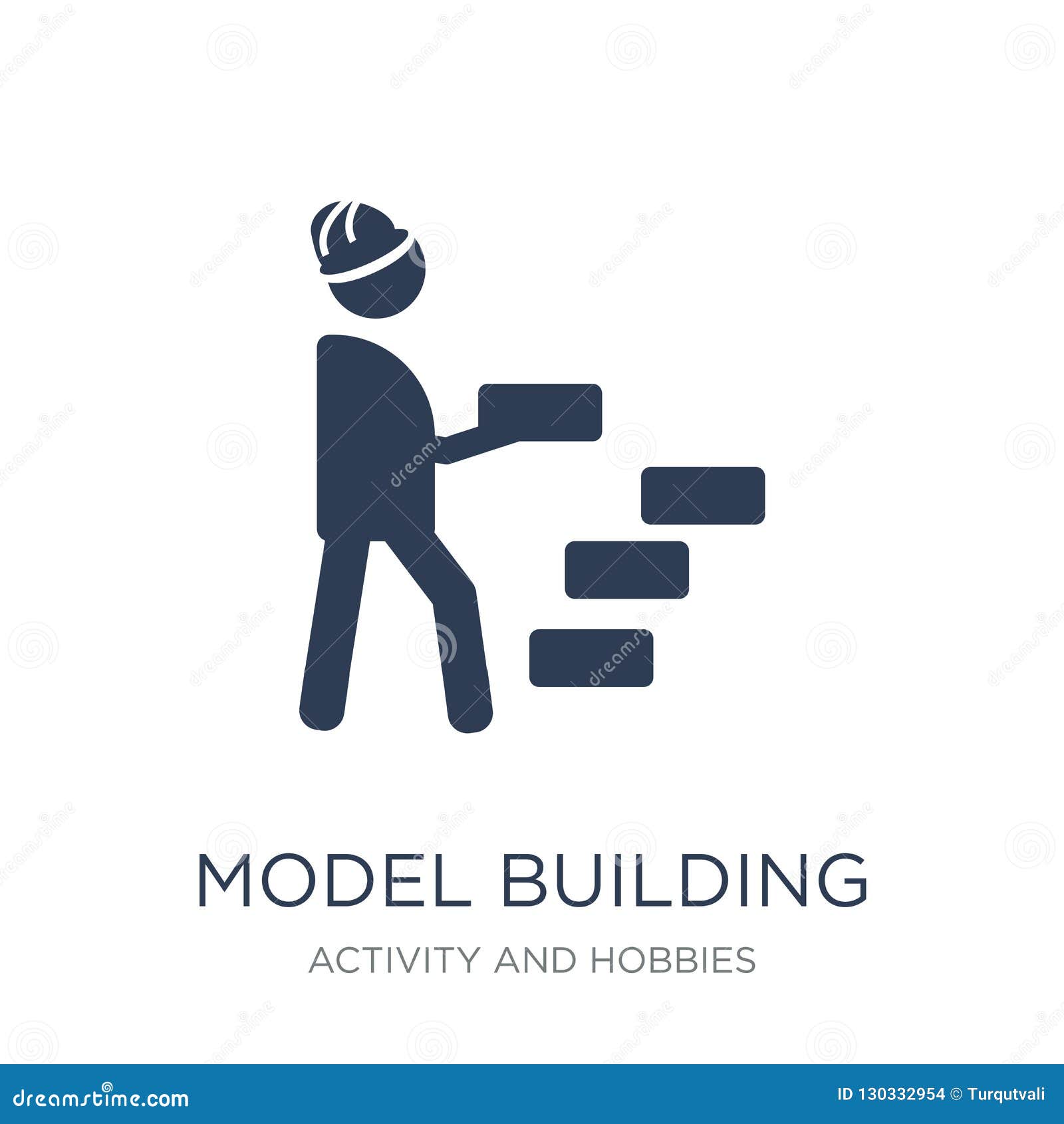 Model Building Icon. Trendy Flat Vector Model Building Icon on W Stock ...