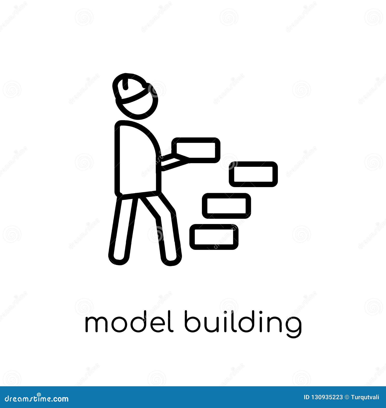 Model Building Icon. Trendy Modern Flat Linear Vector Model Building ...