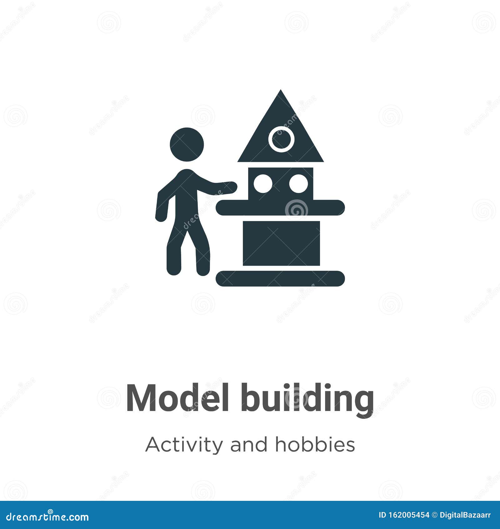Model Building Vector Icon on White Background. Flat Vector Model ...