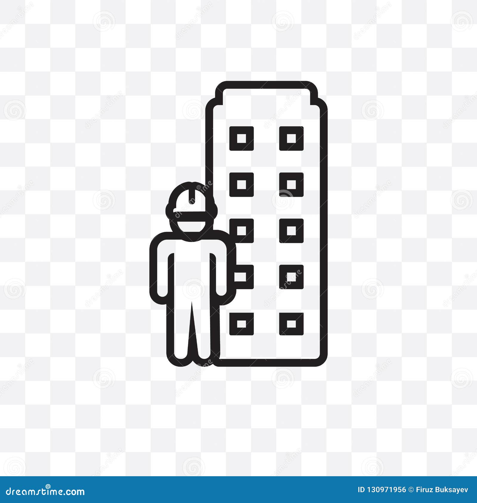 Model Building Vector Linear Icon Isolated on Transparent Background ...