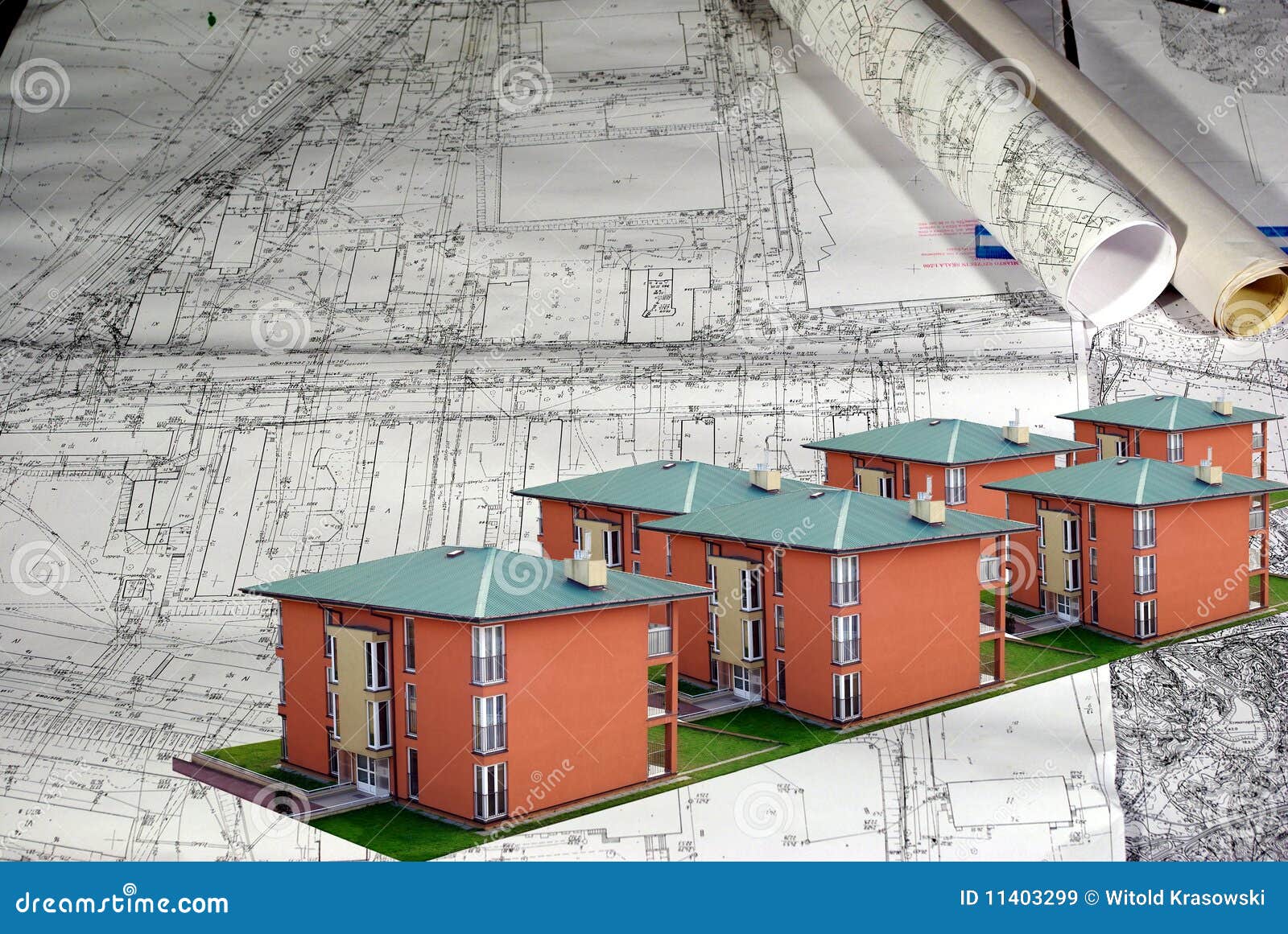 Model of buildings stock image. Image of plane, residential - 11403299