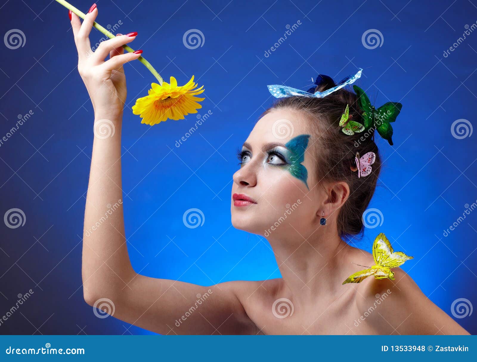 Model with Butterfly Bodyart Stock Photo - Image of sensuality, studio ...