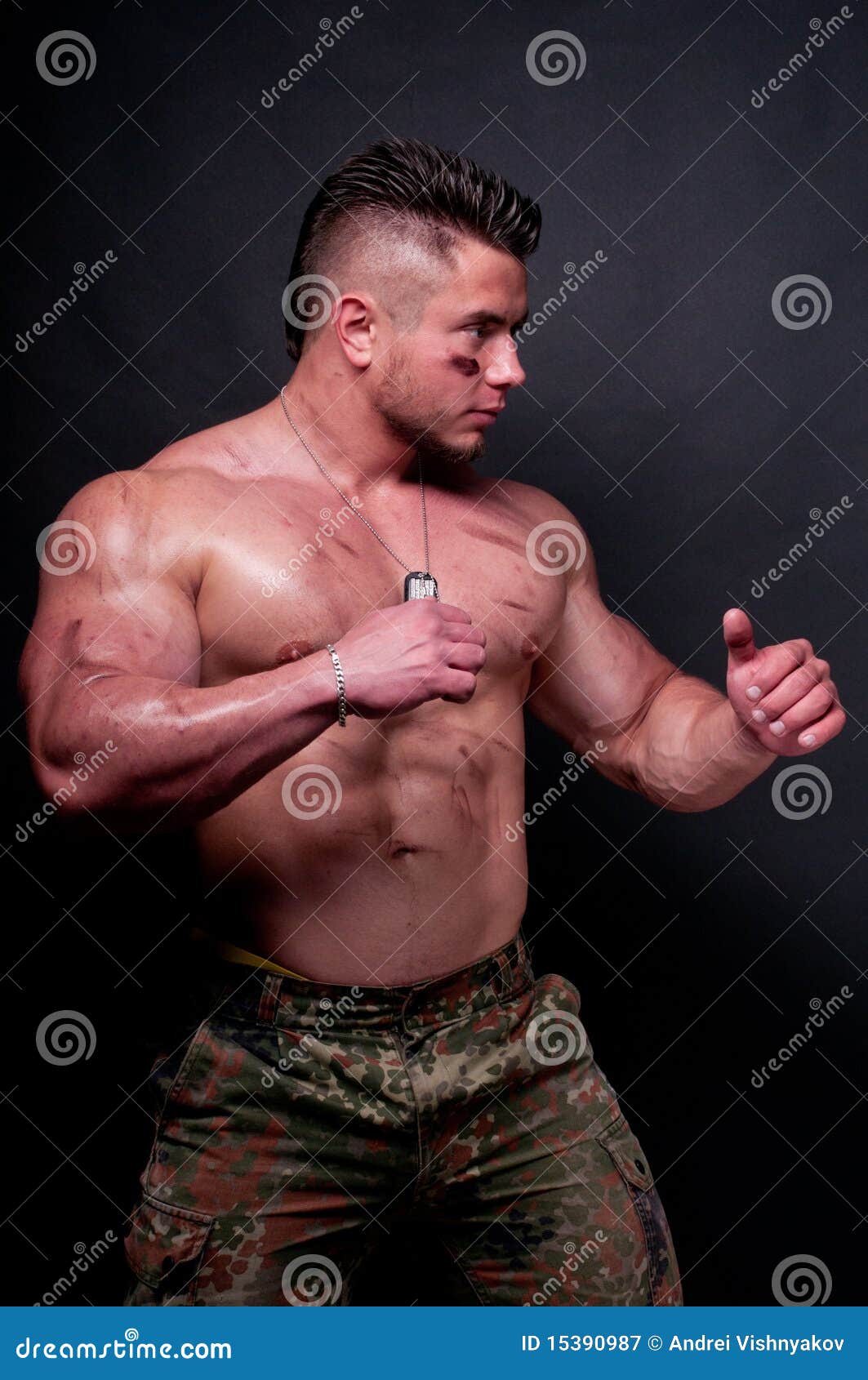 Model in camouflage stock image. Image of model, toned - 15390987