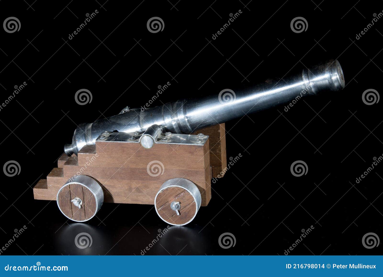 Model cannon stock photo. Image of wood, based, steel - 216798014