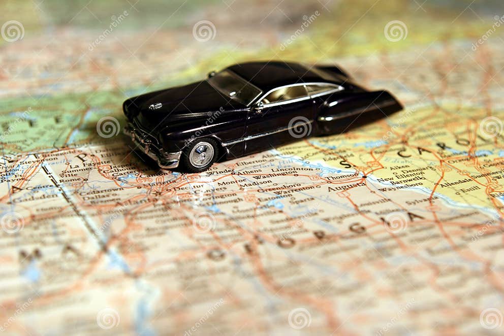 Model Car on Map stock photo. Image of automobile, travel - 1867916