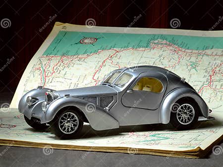 Model Car on Road Map stock image. Image of yesterday - 8089025