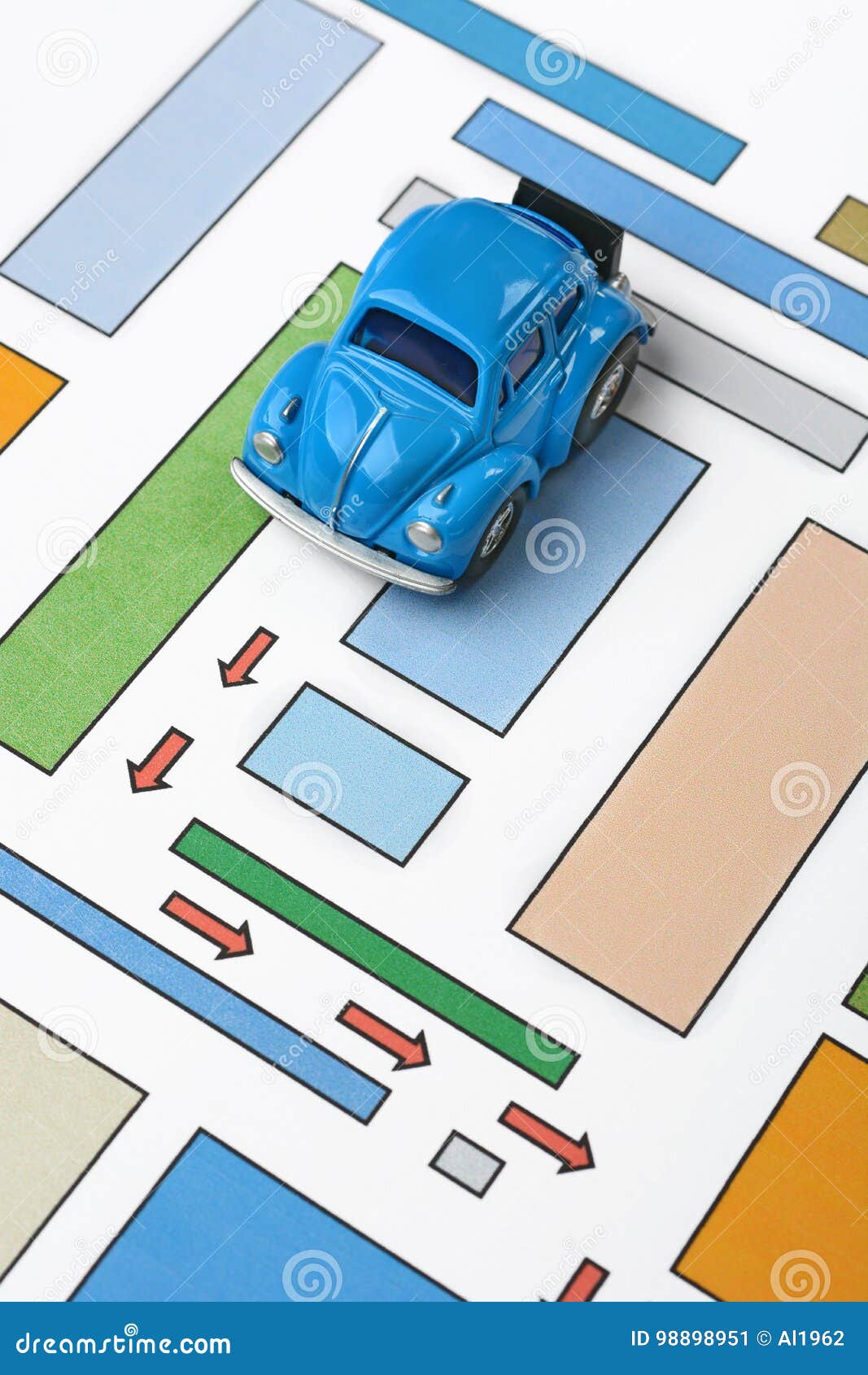 Model of car on road map stock image. Image of city, road - 98898951