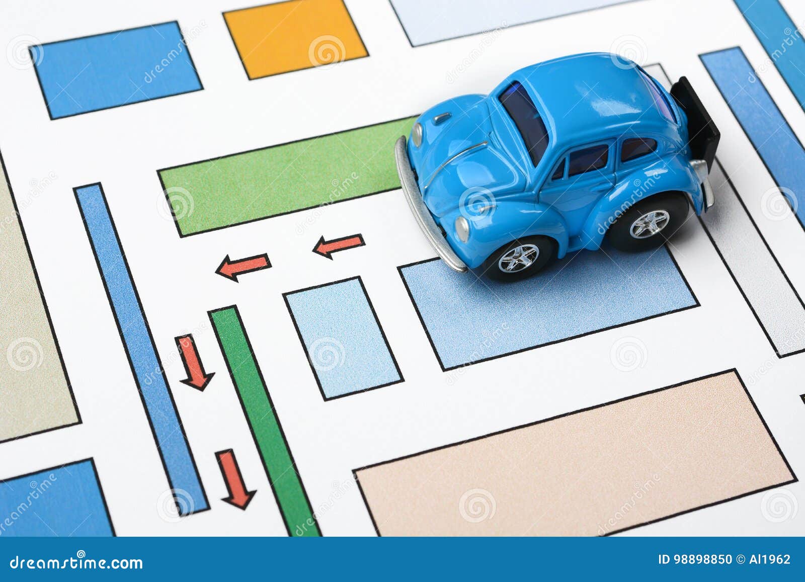 Model of car on road map stock photo. Image of compass - 98898850