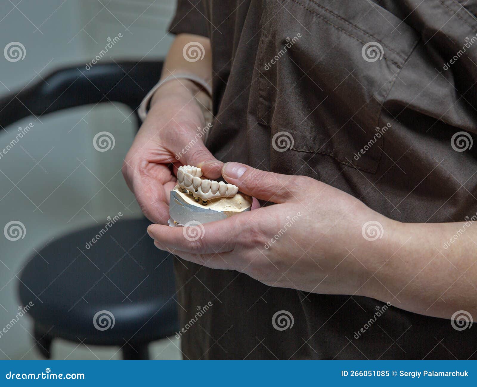 Model of a Ceramic-metal Dental Prosthesis Closeup in Dentist Hands ...