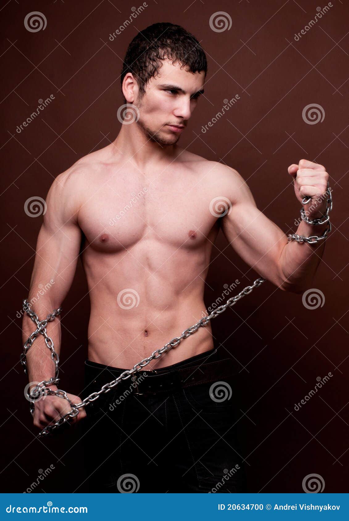 Model with chains stock photo. Image of male, muscle - 20634700