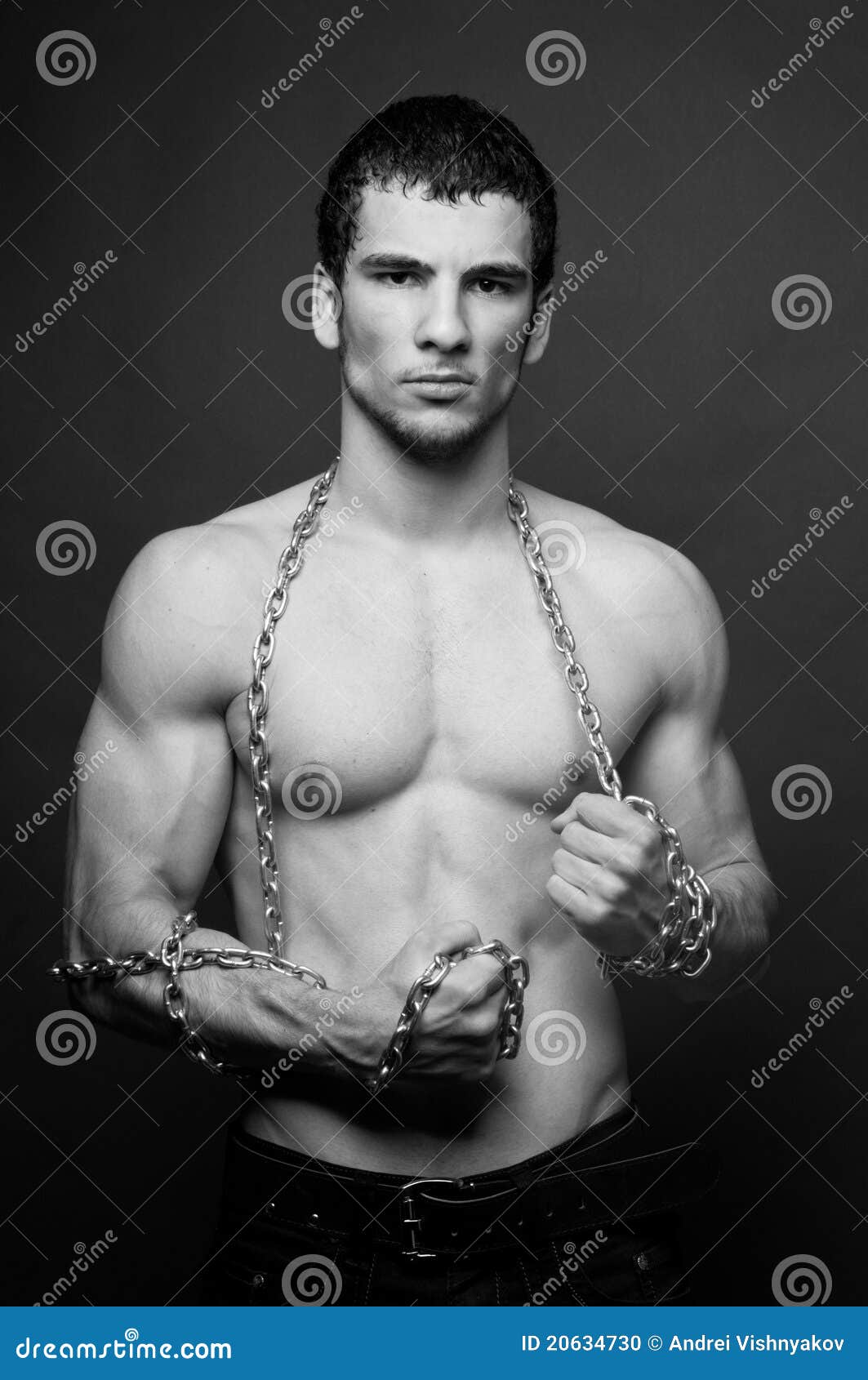 Model with chains stock photo. Image of exercise, athlete - 20634730