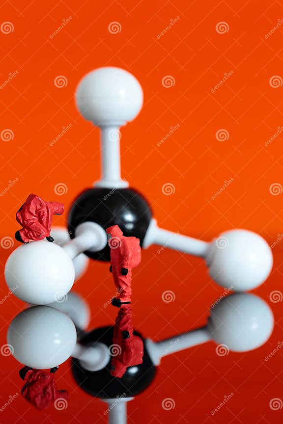 Model Chemical Team with a Molecular Model of Methane Stock Image ...