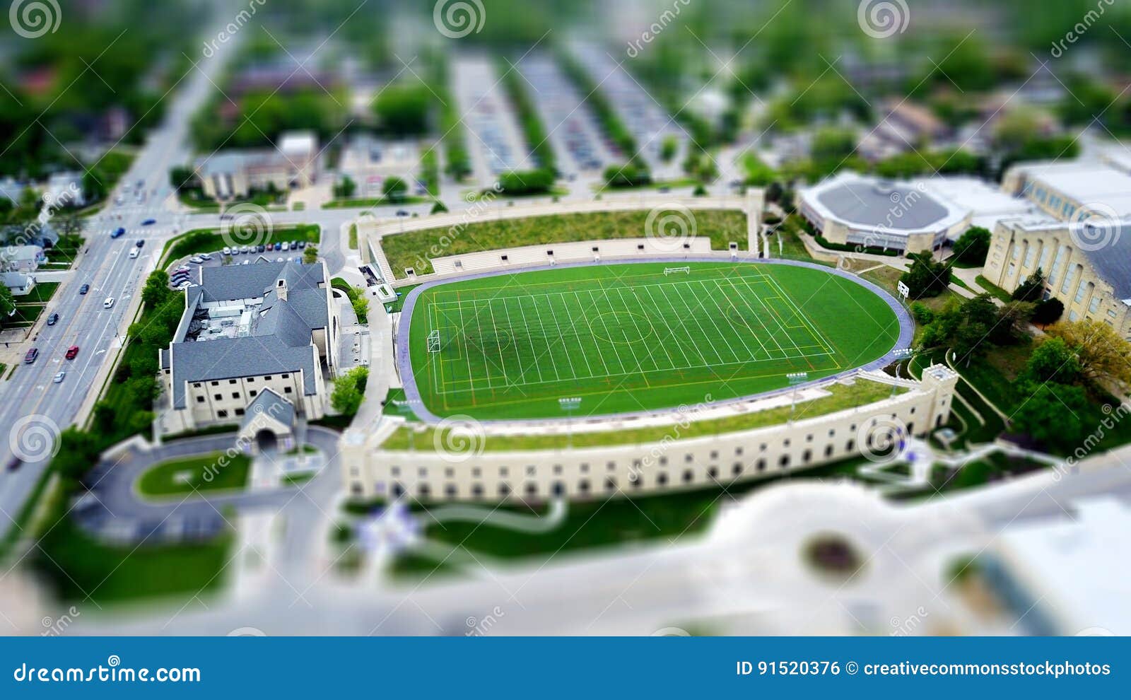 Model Of College With Soccer Field Picture. Image: 91520376