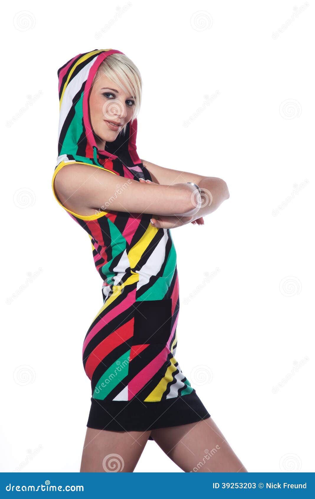 Model with colorful outfit stock image. Image of beauty - 39253203