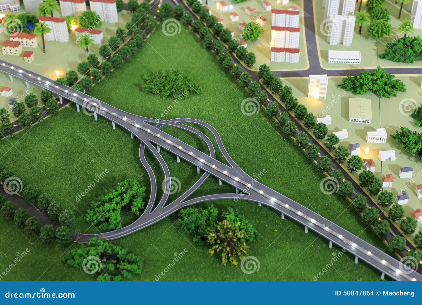 Model of Community Near a Overpass Stock Photo - Image of layout ...