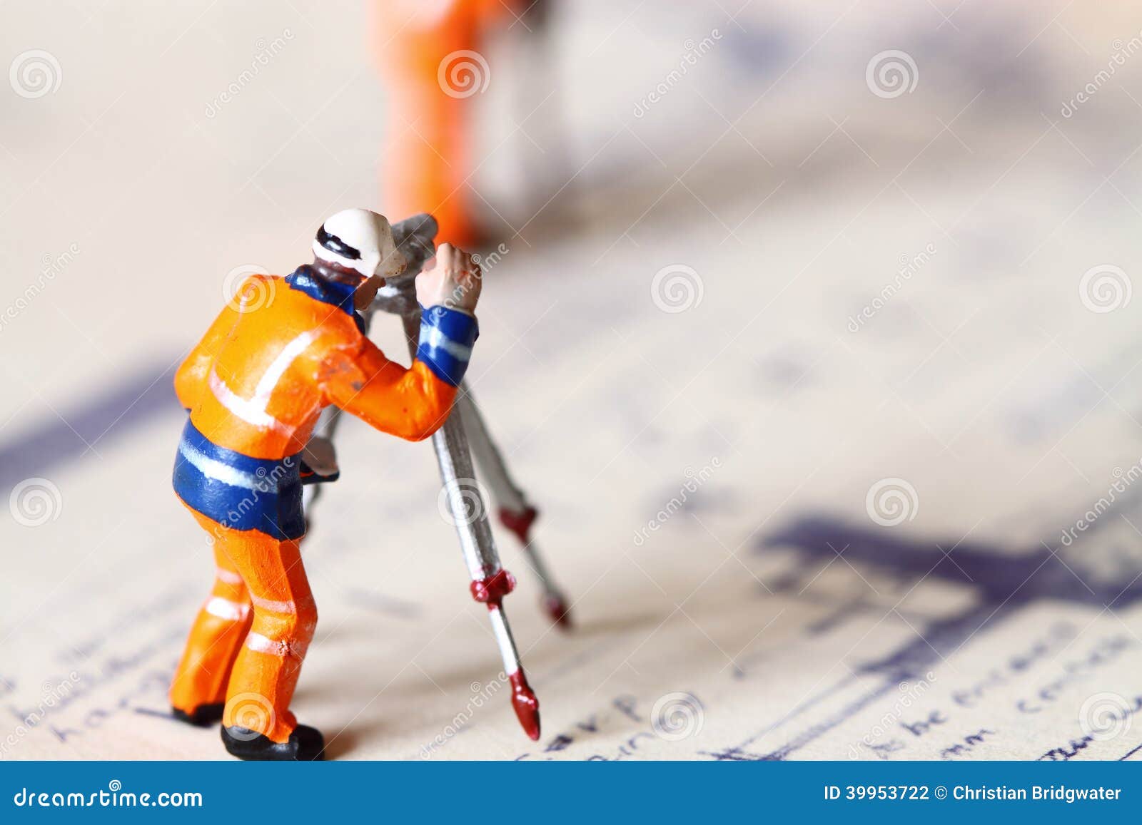 Model Construction Worker Building Plans D Stock Photo - Image of male ...