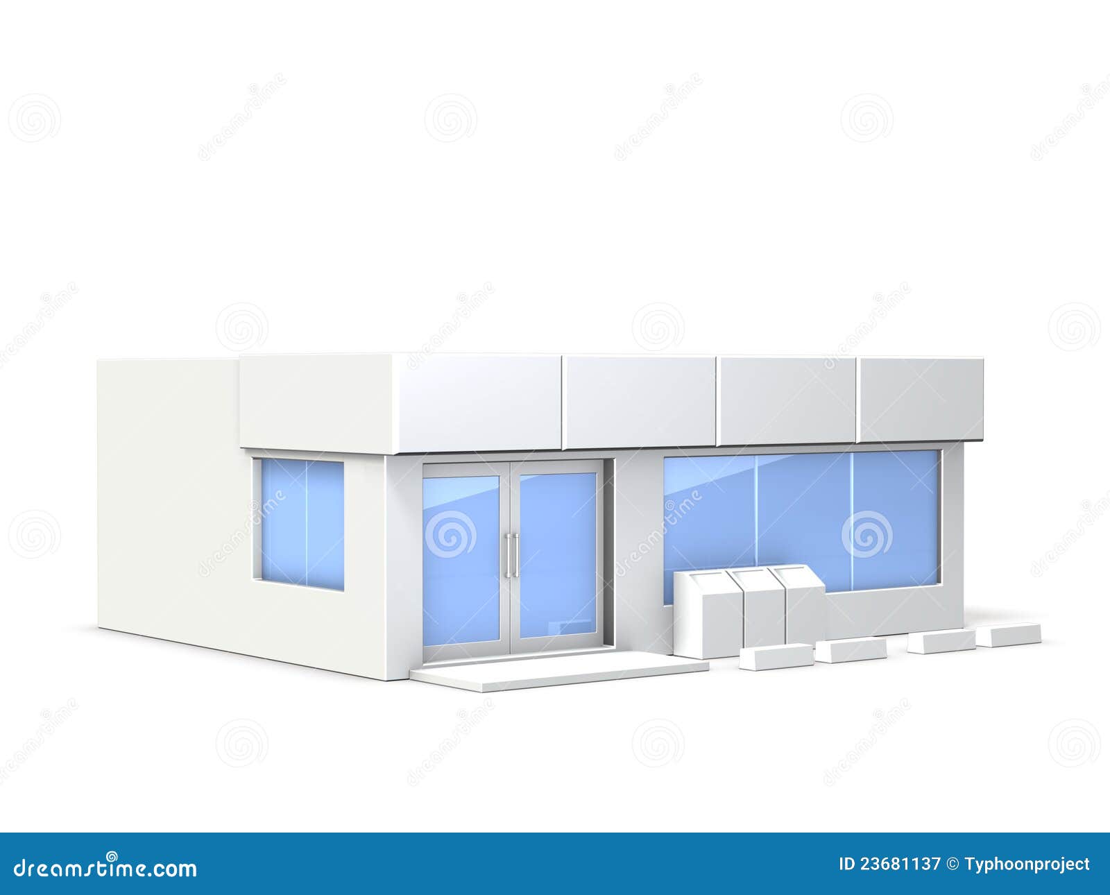 A Model Of A Convenience Store. White Background. Stock Image ...