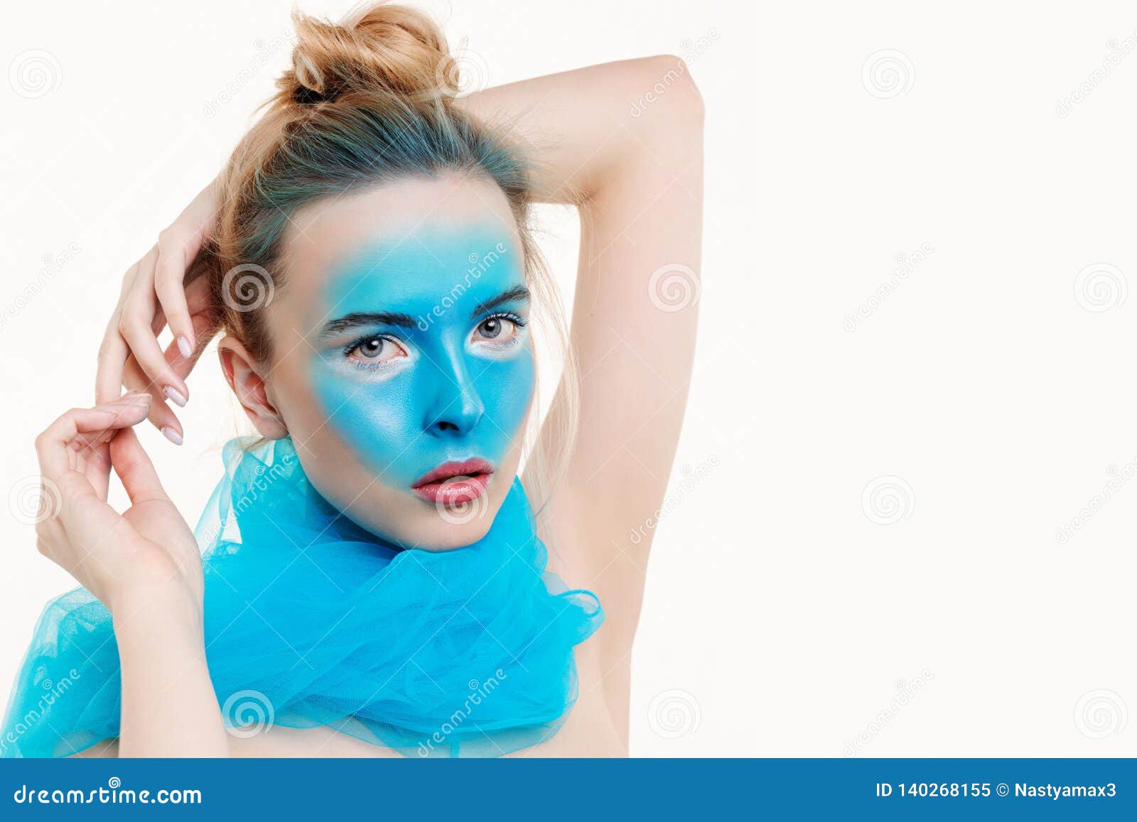 Model with a Creative Art Make-up on Her Face Stock Image - Image of ...