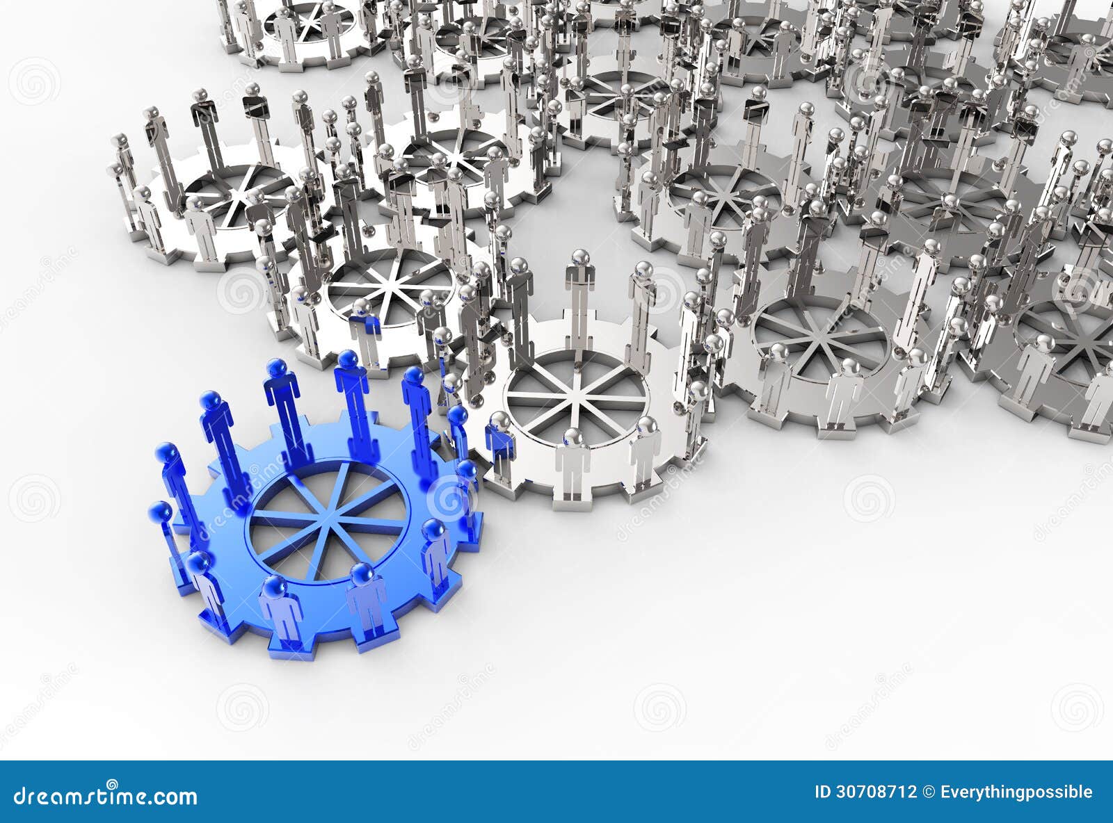 Model of 3d Figures on Connected Cogs Stock Illustration - Illustration ...