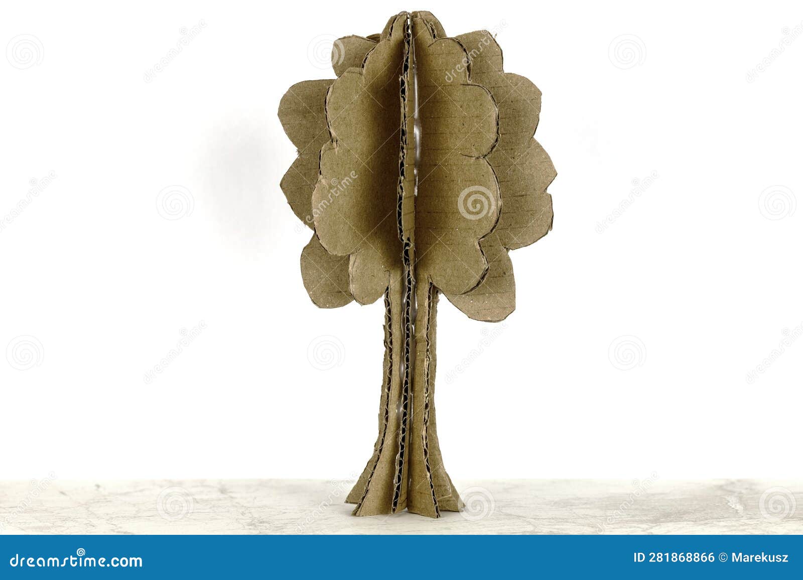 Deciduous Tree, Model Made of Cardboard Stock Photo - Image of project ...