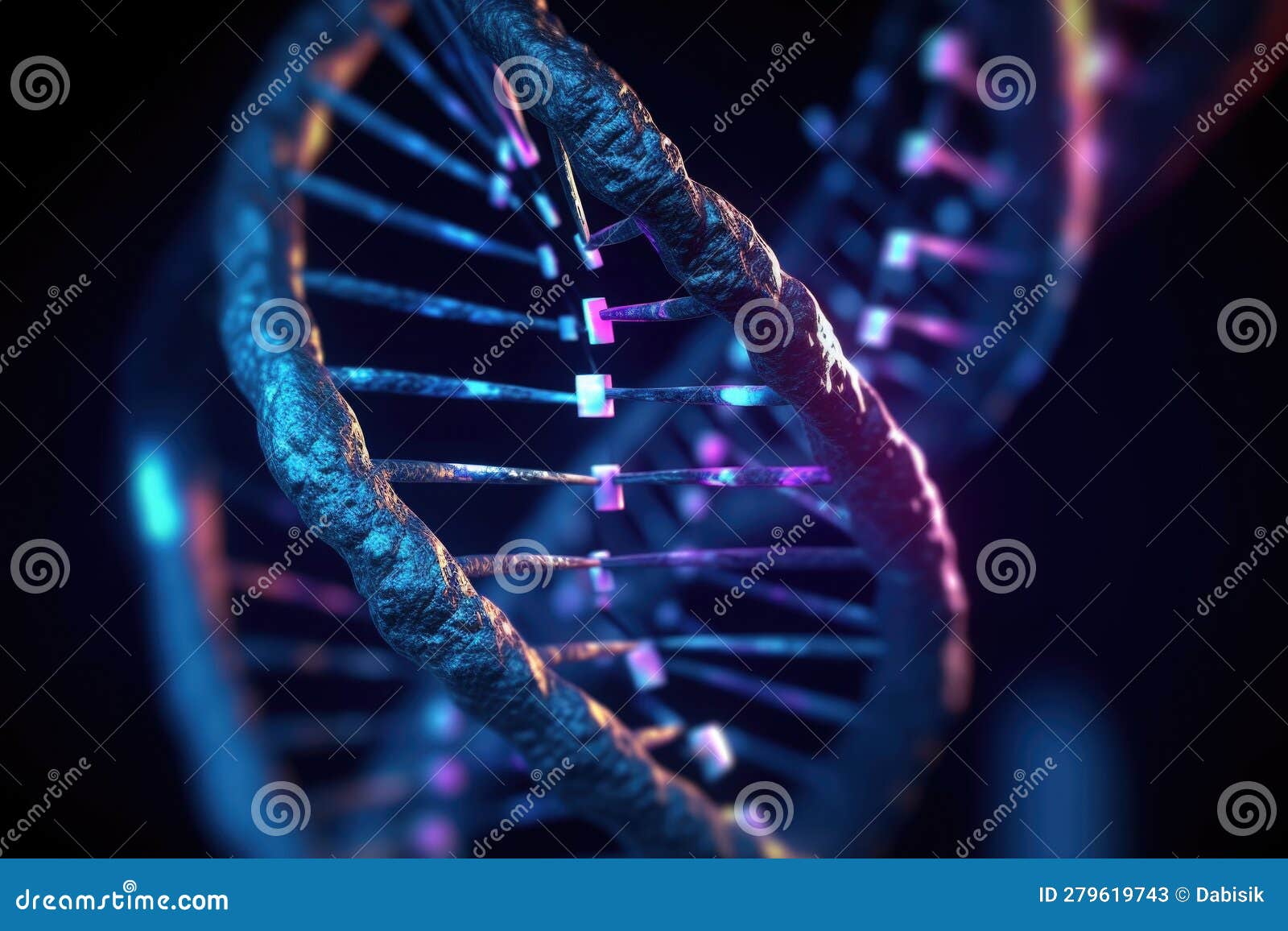 Structure Of Spiral Ribonucleic Acid Molecule. RNA Molecule With ...