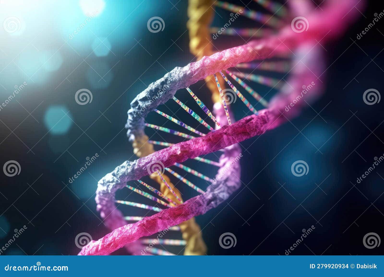 DNA Strand. Helix Molecular Structure. Generative AI Stock Illustration ...