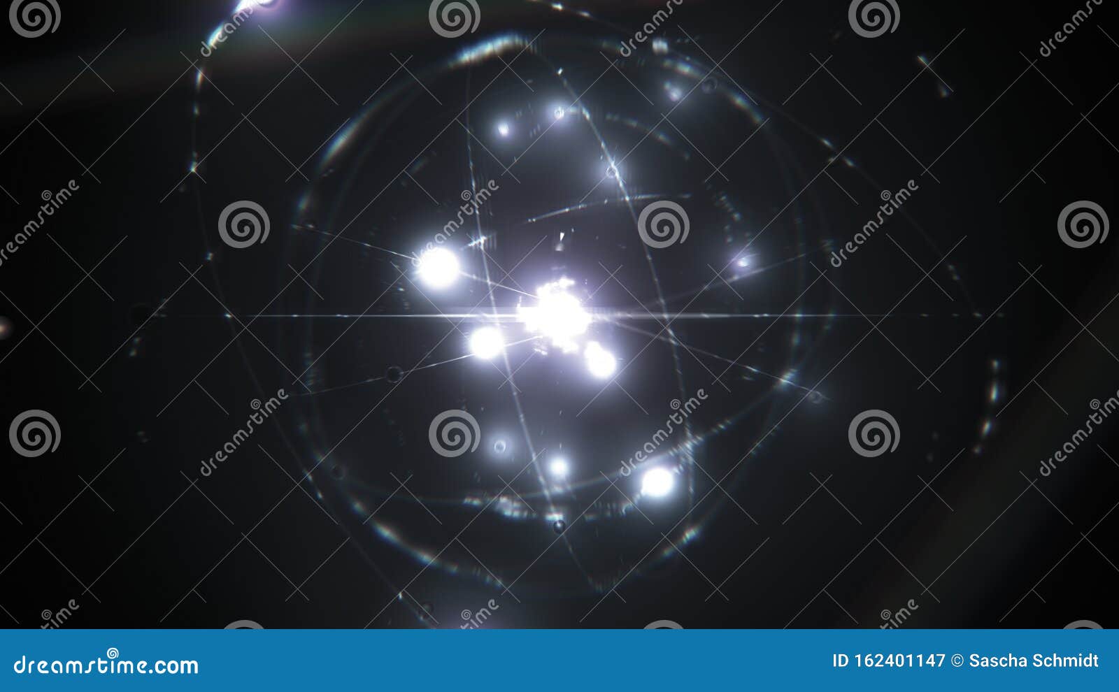 Model of Dynamic Energetic Atomic Nucleus and Electrons Black White ...
