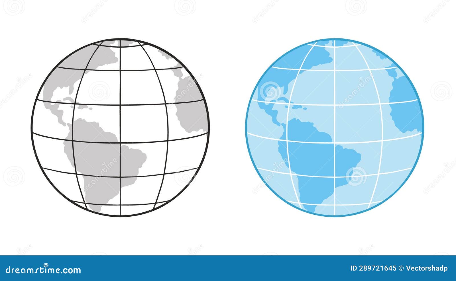 Model of the Earth, Blue Globe with Map Oceans and Land, Parallels and ...